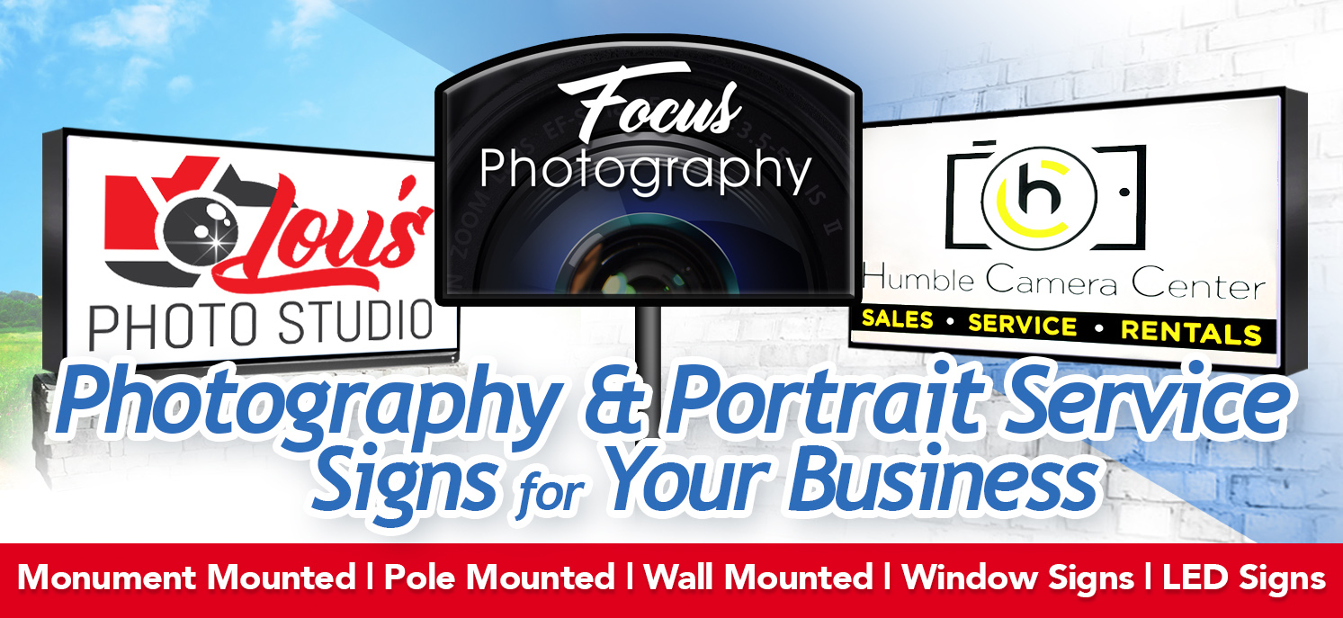 Signs for Photography Shops & Portrait Services - The Sign Genies